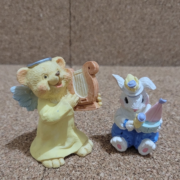 Art | Vintage Teddy Babies Angel And Midwest Bunny Rabbit Made And ...